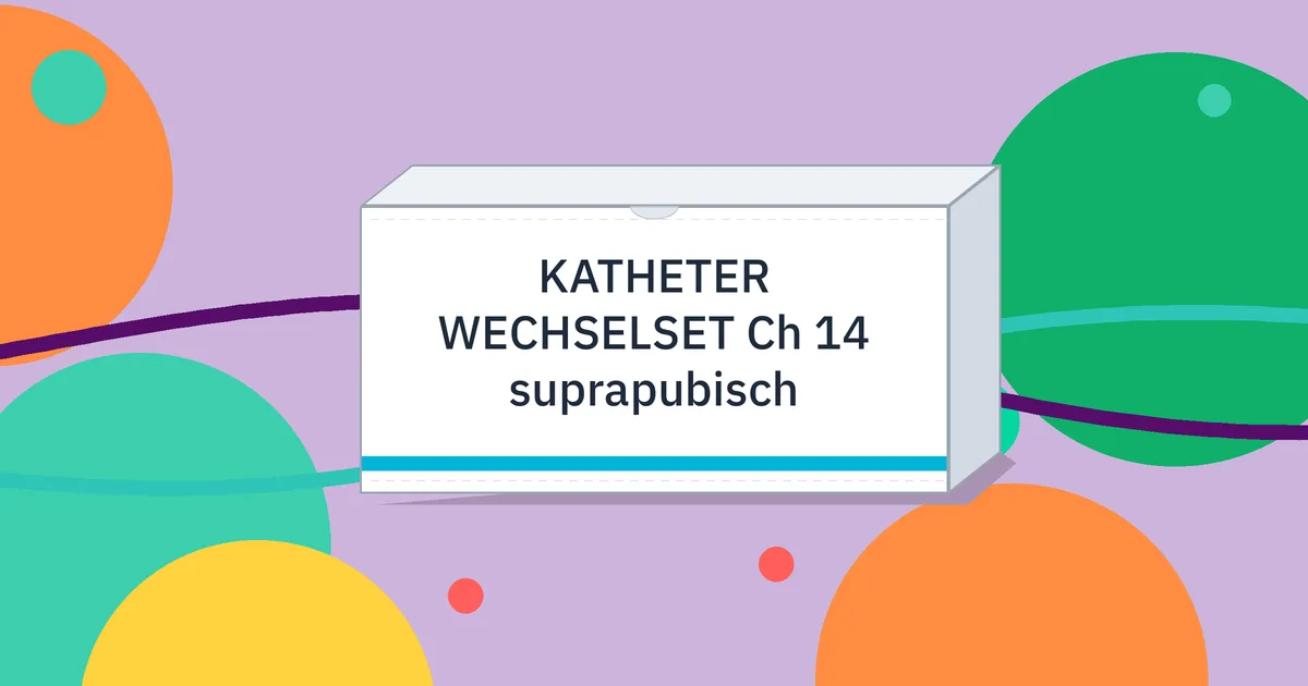 Symbolbild: Packung mit der Aufschrift KATHETER WECHSELSET Ch 14 suprapubisch (PZN 01462814) – Verfügbarkeit und Bezug in Apotheken in Frankfurt am Main