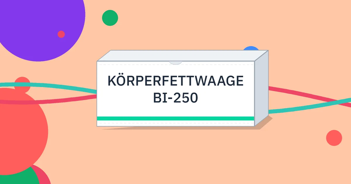 Symbolbild: Packung mit der Aufschrift KÖRPERFETTWAAGE BI-250 (PZN 18807401) – Verfügbarkeit und Bezug in Apotheken in Frankfurt am Main