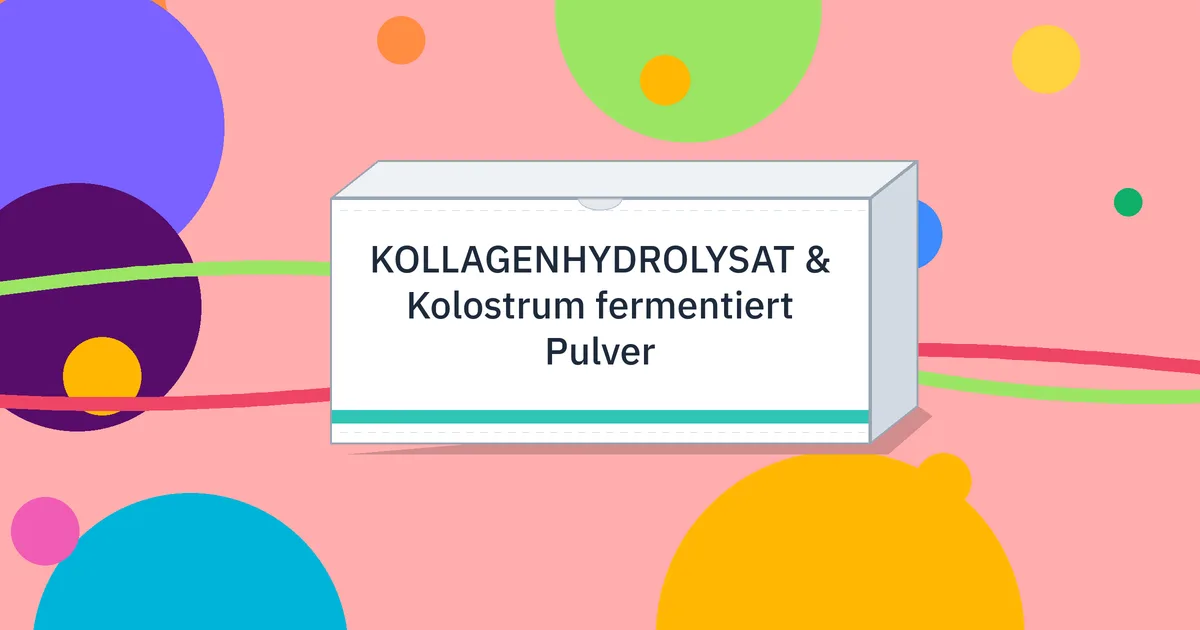 Symbolbild: Packung mit der Aufschrift KOLLAGENHYDROLYSAT & Kolostrum fermentiert Pulver (PZN 20523912) – Verfügbarkeit und Bezug in Apotheken in Frankfurt am Main
