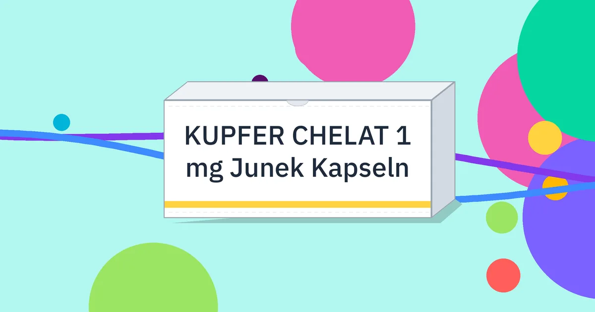 Symbolbild: Packung mit der Aufschrift KUPFER CHELAT 1 mg Junek Kapseln (PZN 10191107) – Verfügbarkeit und Bezug in Apotheken in Frankfurt am Main