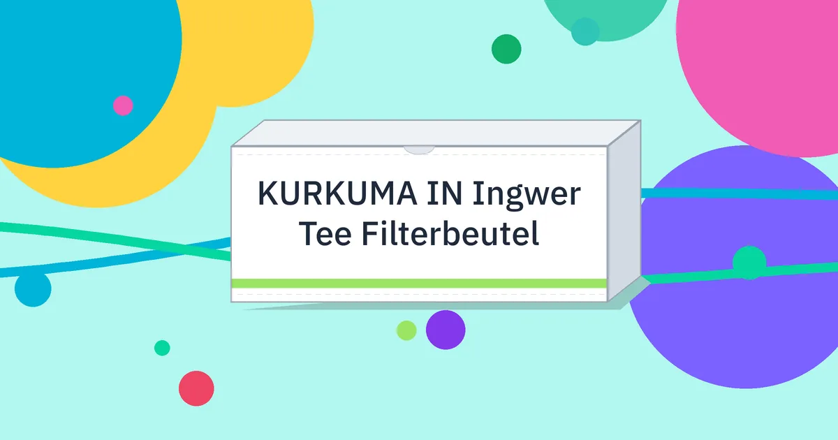 Symbolbild: Packung mit der Aufschrift KURKUMA IN Ingwer Tee Filterbeutel (PZN 16563656) – Verfügbarkeit und Bezug in Apotheken in Frankfurt am Main