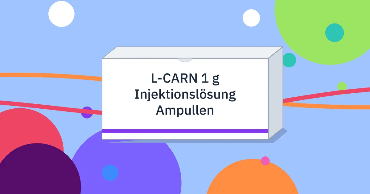 Symbolbild: Packung mit der Aufschrift L-CARN 1 g Injektionslösung Ampullen (PZN 08796688) – Verfügbarkeit und Bezug in Apotheken in Frankfurt am Main