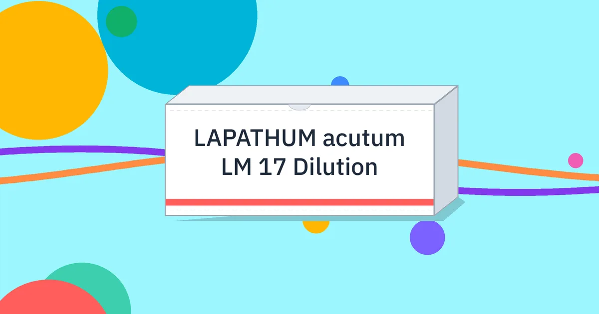 Symbolbild: Packung mit der Aufschrift LAPATHUM acutum LM 17 Dilution (PZN 13522757) – Verfügbarkeit und Bezug in Apotheken in Frankfurt am Main