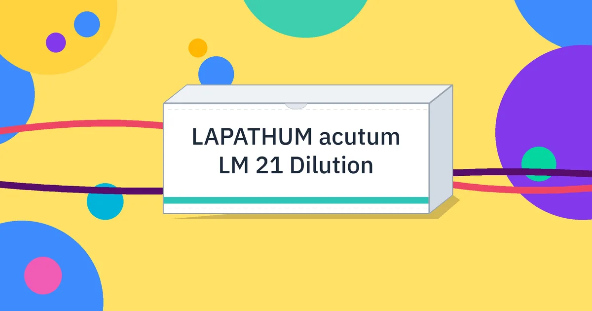 Symbolbild: Packung mit der Aufschrift LAPATHUM acutum LM 21 Dilution (PZN 13522800) – Verfügbarkeit und Bezug in Apotheken in Frankfurt am Main