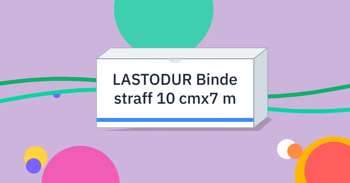 Symbolbild: Packung mit der Aufschrift LASTODUR Binde straff 10 cmx7 m (PZN 20720765) – Verfügbarkeit und Bezug in Apotheken in Frankfurt am Main