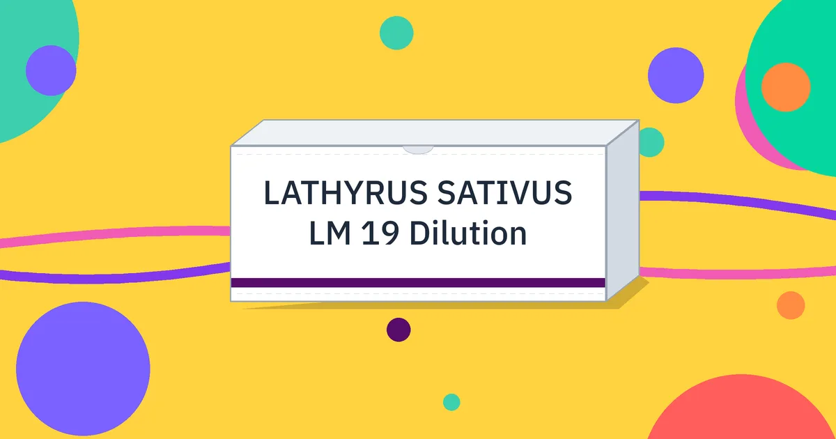 Symbolbild: Packung mit der Aufschrift LATHYRUS SATIVUS LM 19 Dilution (PZN 13523679) – Verfügbarkeit und Bezug in Apotheken in Frankfurt am Main