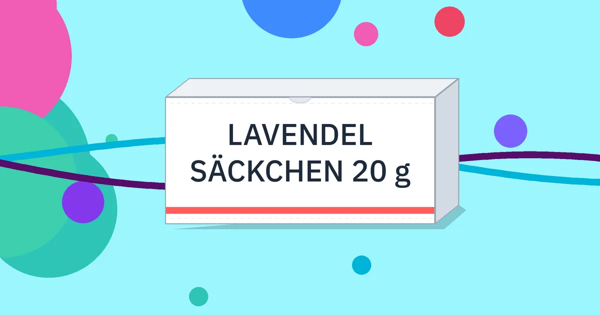Symbolbild: Packung mit der Aufschrift LAVENDEL SÄCKCHEN 20 g (PZN 07479388) – Verfügbarkeit und Bezug in Apotheken in Frankfurt am Main