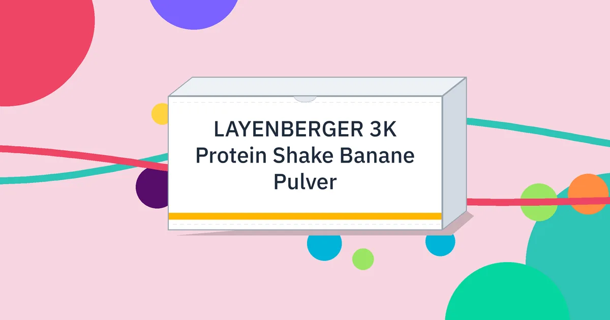 Symbolbild: Packung mit der Aufschrift LAYENBERGER 3K Protein Shake Banane Pulver (PZN 17756825) – Verfügbarkeit und Bezug in Apotheken in Frankfurt am Main