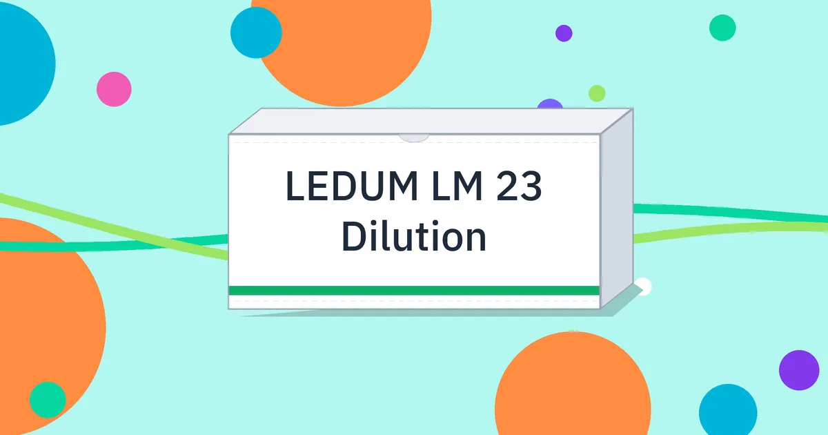 Symbolbild: Packung mit der Aufschrift LEDUM LM 23 Dilution (PZN 12930313) – Verfügbarkeit und Bezug in Apotheken in Frankfurt am Main