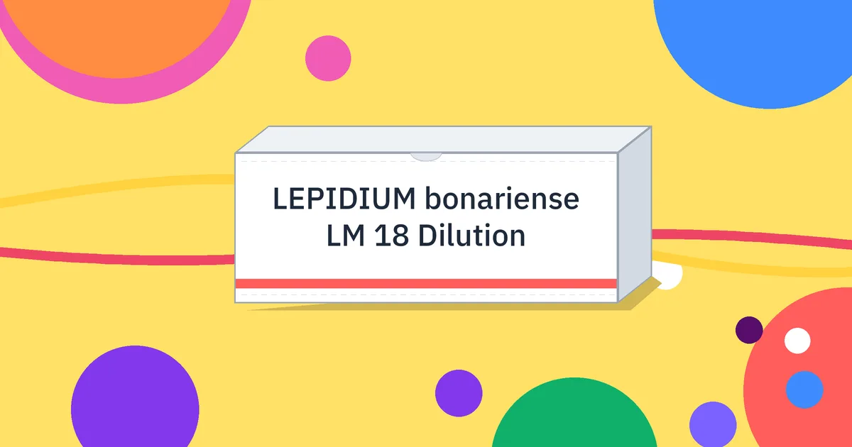 Symbolbild: Packung mit der Aufschrift LEPIDIUM bonariense LM 18 Dilution (PZN 13526442) – Verfügbarkeit und Bezug in Apotheken in Frankfurt am Main