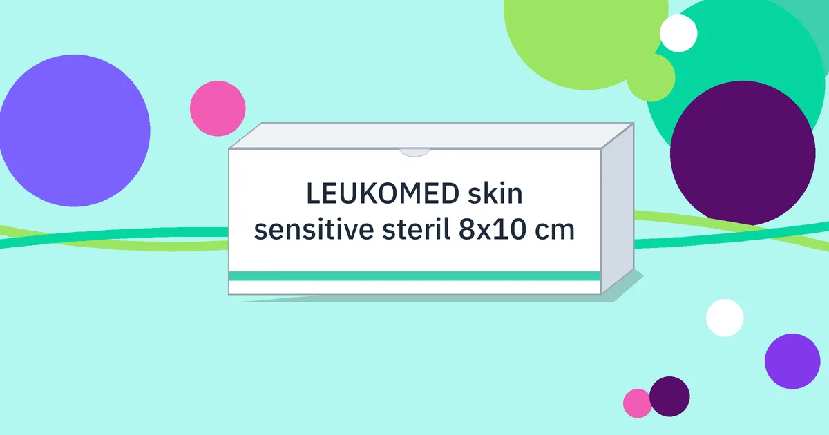 Symbolbild: Packung mit der Aufschrift LEUKOMED skin sensitive steril 8x10 cm (PZN 18469938) – Verfügbarkeit und Bezug in Apotheken in Frankfurt am Main