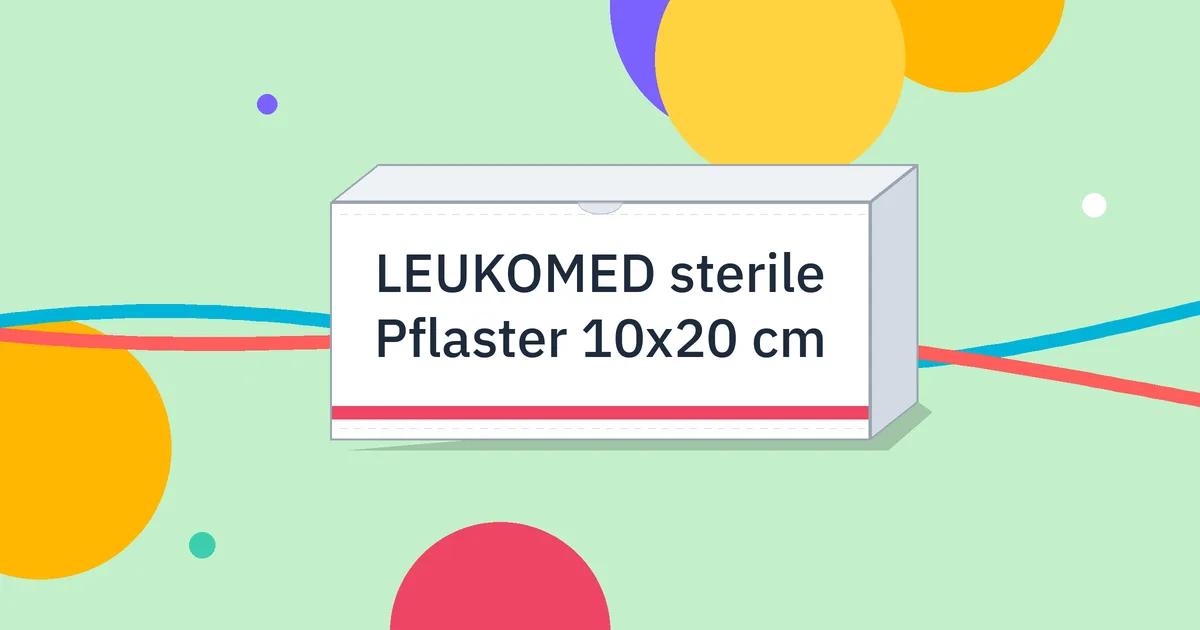 Symbolbild: Packung mit der Aufschrift LEUKOMED sterile Pflaster 10x20 cm (PZN 19134648) – Verfügbarkeit und Bezug in Apotheken in Frankfurt am Main