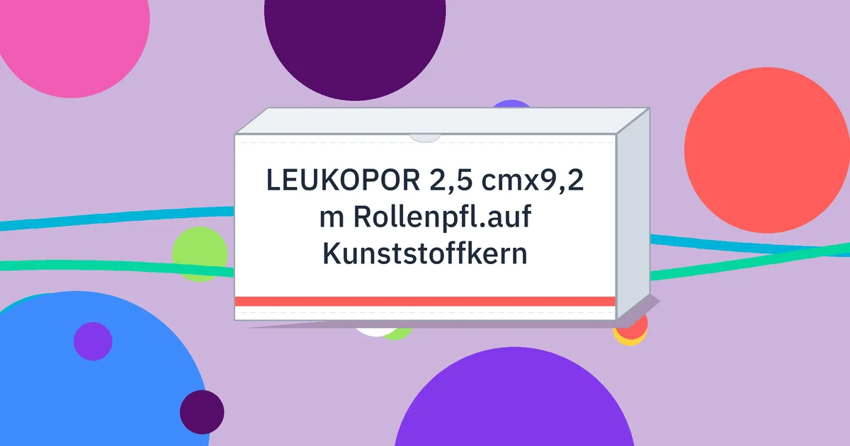 Symbolbild: Packung mit der Aufschrift LEUKOPOR 2,5 cmx9,2 m Rollenpfl.auf Kunststoffkern (PZN 12775887) – Verfügbarkeit und Bezug in Apotheken in Frankfurt am Main