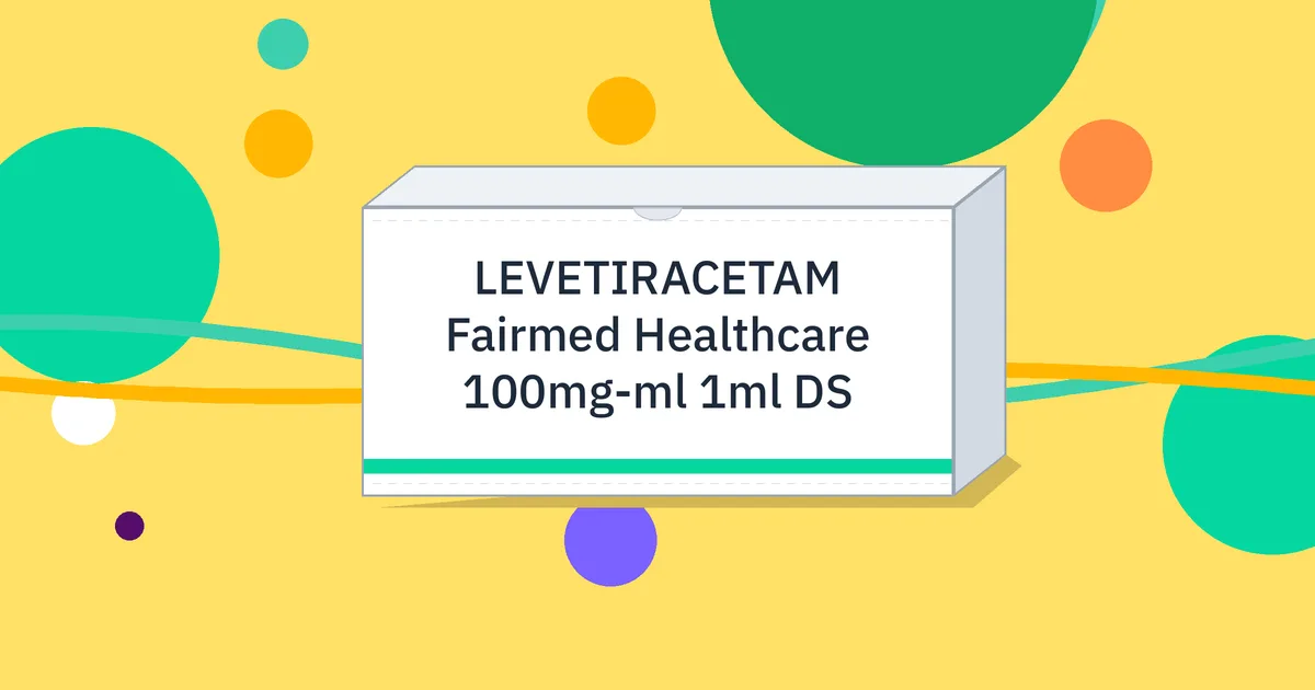 Symbolbild: Packung mit der Aufschrift LEVETIRACETAM Fairmed Healthcare 100mg-ml 1ml DS (PZN 16762769) – Verfügbarkeit und Bezug in Apotheken in Frankfurt am Main