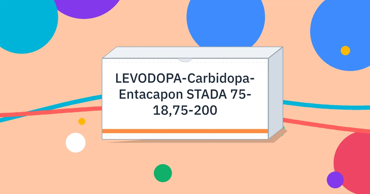 Symbolbild: Packung mit der Aufschrift LEVODOPA-Carbidopa-Entacapon STADA 75-18,75-200 (PZN 10386733) – Verfügbarkeit und Bezug in Apotheken in Frankfurt am Main