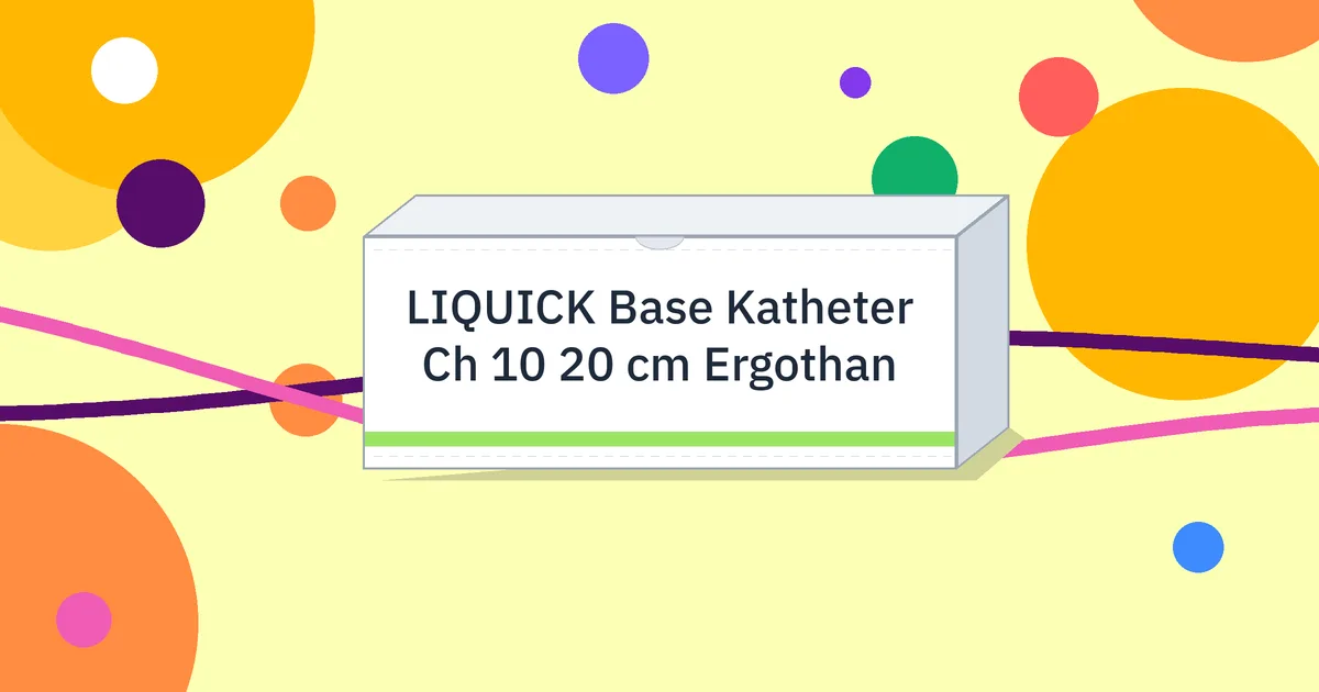 Symbolbild: Packung mit der Aufschrift LIQUICK Base Katheter Ch 10 20 cm Ergothan (PZN 02653396) – Verfügbarkeit und Bezug in Apotheken in Frankfurt am Main
