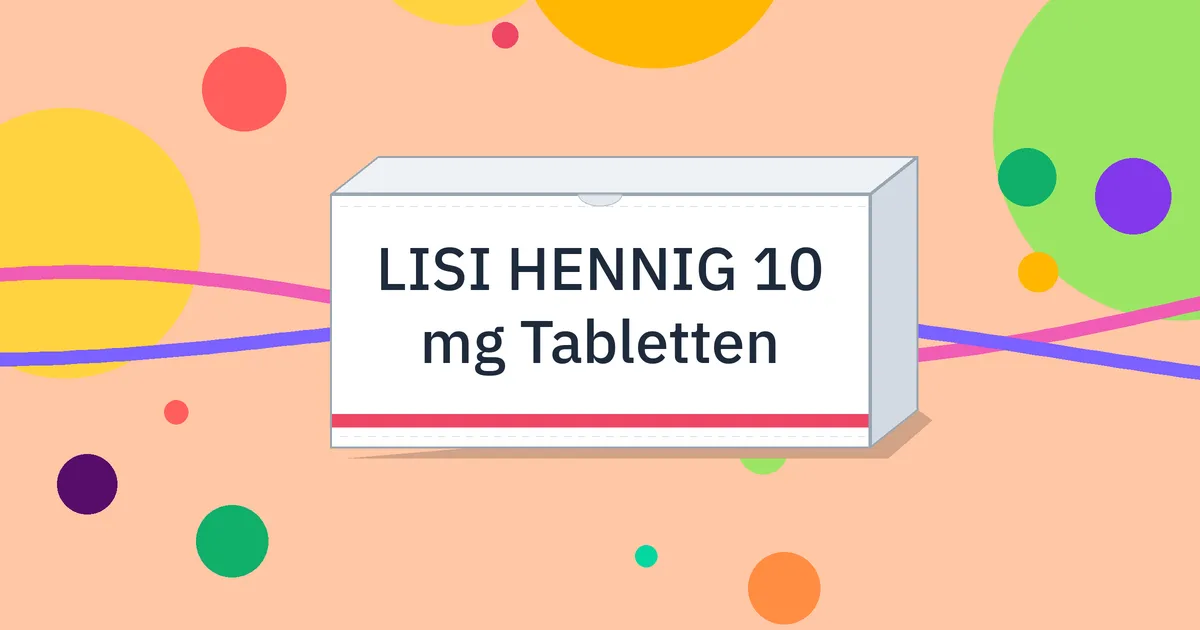 Symbolbild: Packung mit der Aufschrift LISI HENNIG 10 mg Tabletten (PZN 04822704) – Verfügbarkeit und Bezug in Apotheken in Frankfurt am Main