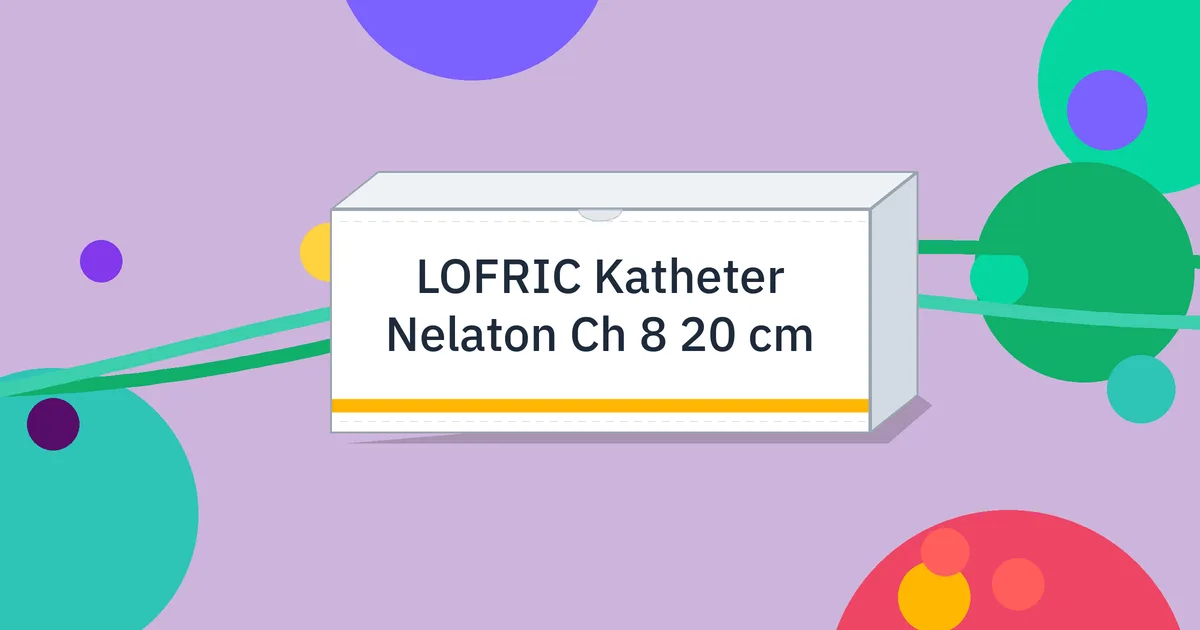 Symbolbild: Packung mit der Aufschrift LOFRIC Katheter Nelaton Ch 8 20 cm (PZN 16668823) – Verfügbarkeit und Bezug in Apotheken in Frankfurt am Main