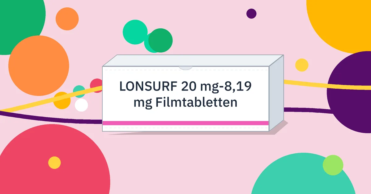 Symbolbild: Packung mit der Aufschrift LONSURF 20 mg-8,19 mg Filmtabletten (PZN 17614930) – Verfügbarkeit und Bezug in Apotheken in Frankfurt am Main