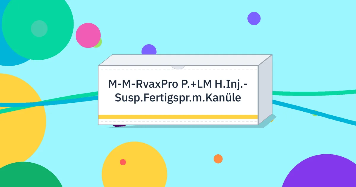 Symbolbild: Packung mit der Aufschrift M-M-RvaxPro P.+LM H.Inj.-Susp.Fertigspr.m.Kanüle (PZN 01849588) – Verfügbarkeit und Bezug in Apotheken in Frankfurt am Main