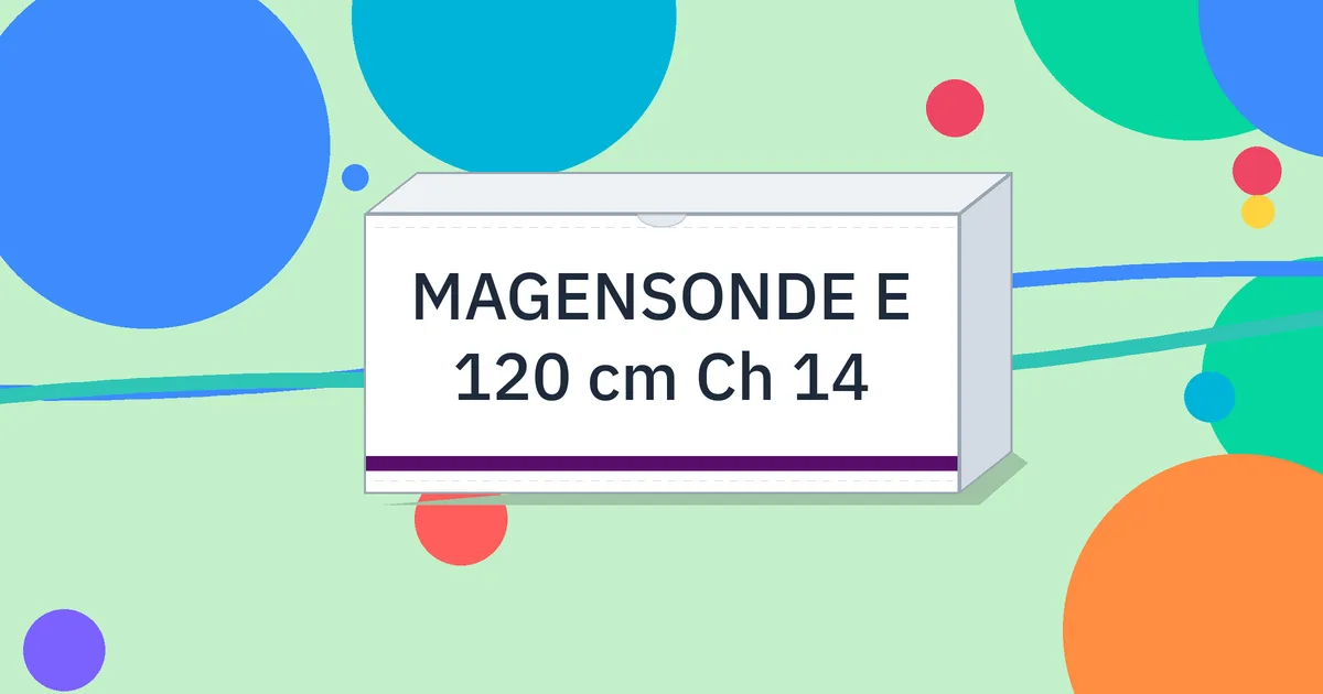 Symbolbild: Packung mit der Aufschrift MAGENSONDE E 120 cm Ch 14 (PZN 02442357) – Verfügbarkeit und Bezug in Apotheken in Frankfurt am Main