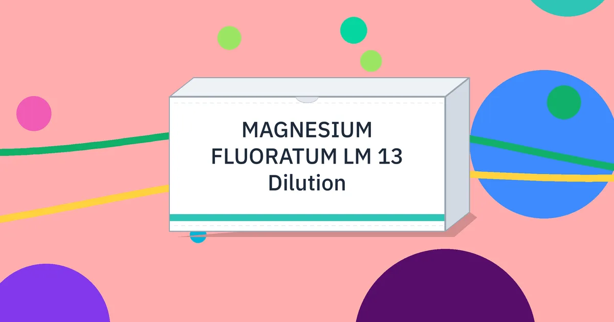 Symbolbild: Packung mit der Aufschrift MAGNESIUM FLUORATUM LM 13 Dilution (PZN 12937456) – Verfügbarkeit und Bezug in Apotheken in Frankfurt am Main