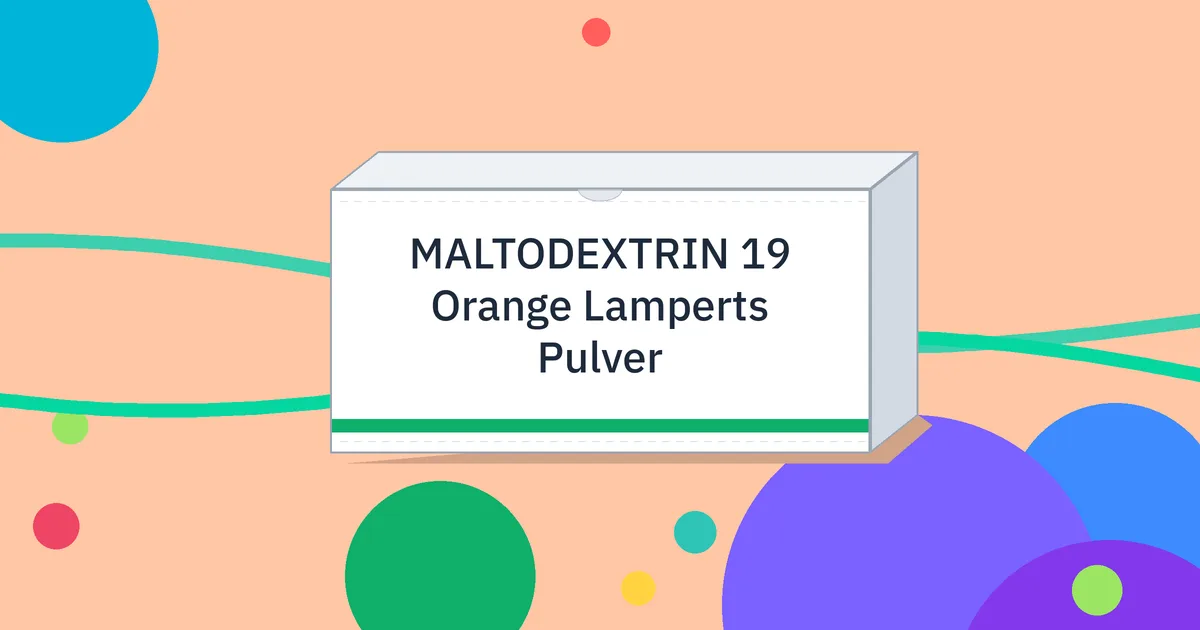Symbolbild: Packung mit der Aufschrift MALTODEXTRIN 19 Orange Lamperts Pulver (PZN 06473254) – Verfügbarkeit und Bezug in Apotheken in Frankfurt am Main