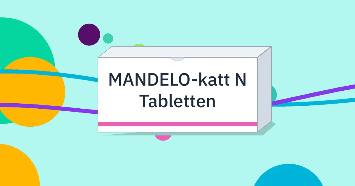 Symbolbild: Packung mit der Aufschrift MANDELO-katt N Tabletten (PZN 03692576) – Verfügbarkeit und Bezug in Apotheken in Frankfurt am Main