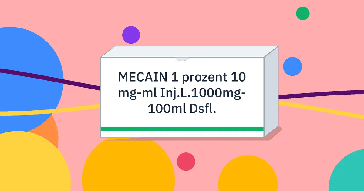 Symbolbild: Packung mit der Aufschrift MECAIN 1 prozent 10 mg-ml Inj.L.1000mg-100ml Dsfl. (PZN 11356355) – Verfügbarkeit und Bezug in Apotheken in Frankfurt am Main