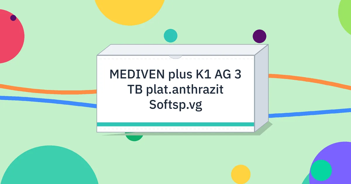Symbolbild: Packung mit der Aufschrift MEDIVEN plus K1 AG 3 TB plat.anthrazit Softsp.vg (PZN 15059720) – Verfügbarkeit und Bezug in Apotheken in Frankfurt am Main