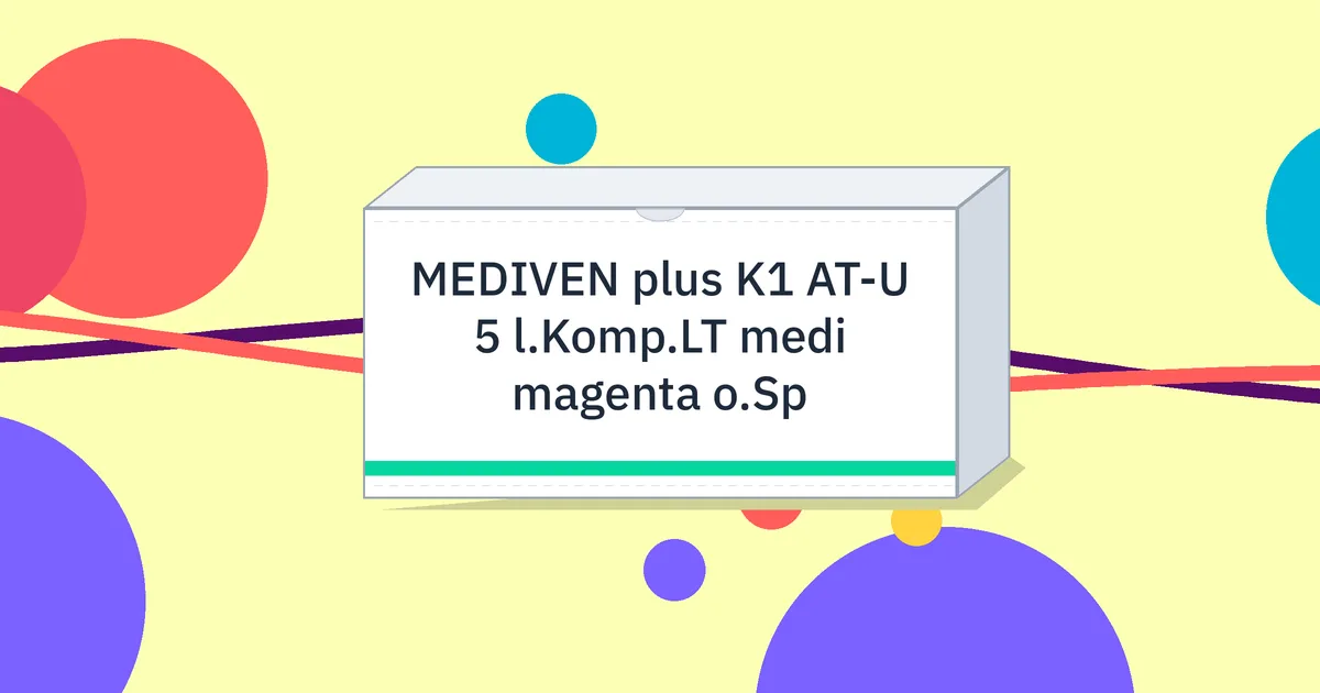 Symbolbild: Packung mit der Aufschrift MEDIVEN plus K1 AT-U 5 l.Komp.LT medi magenta o.Sp (PZN 15033407) – Verfügbarkeit und Bezug in Apotheken in Frankfurt am Main