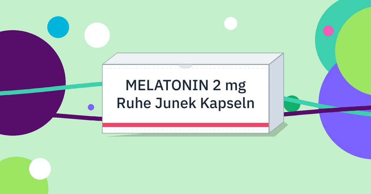 Symbolbild: Packung mit der Aufschrift MELATONIN 2 mg Ruhe Junek Kapseln (PZN 17900334) – Verfügbarkeit und Bezug in Apotheken in Frankfurt am Main