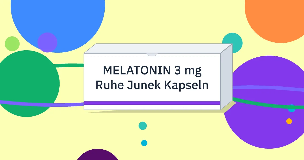 Symbolbild: Packung mit der Aufschrift MELATONIN 3 mg Ruhe Junek Kapseln (PZN 17900481) – Verfügbarkeit und Bezug in Apotheken in Frankfurt am Main