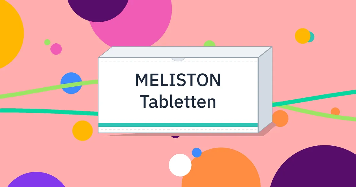 Symbolbild: Packung mit der Aufschrift MELISTON Tabletten (PZN 16331377) – Verfügbarkeit und Bezug in Apotheken in Frankfurt am Main