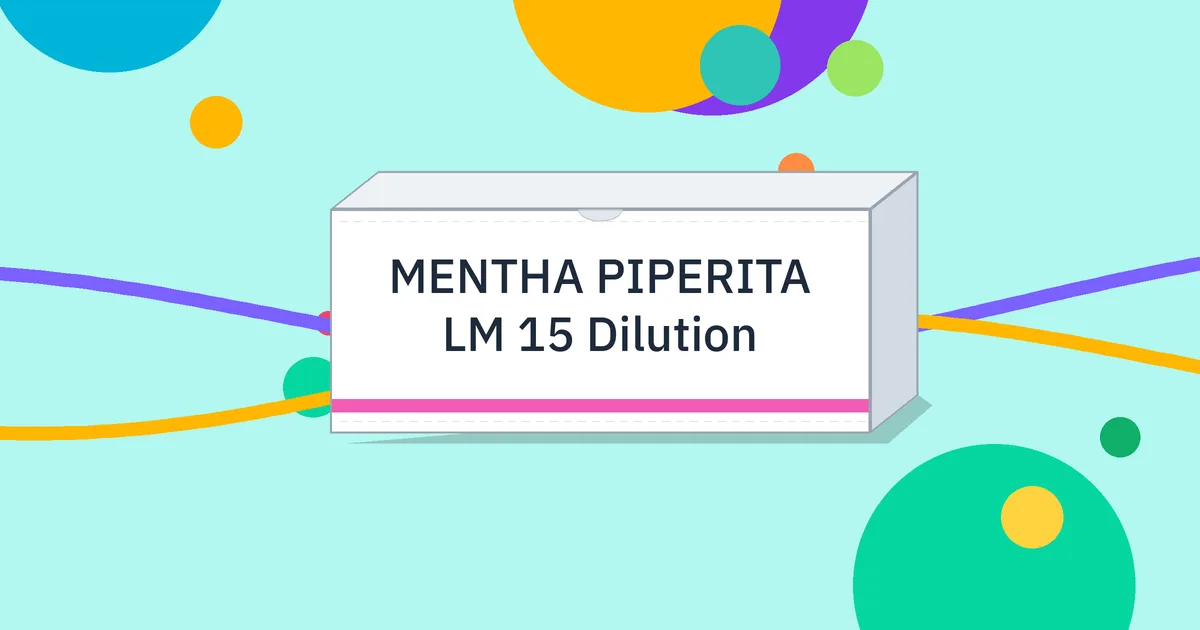 Symbolbild: Packung mit der Aufschrift MENTHA PIPERITA LM 15 Dilution (PZN 13604248) – Verfügbarkeit und Bezug in Apotheken in Frankfurt am Main