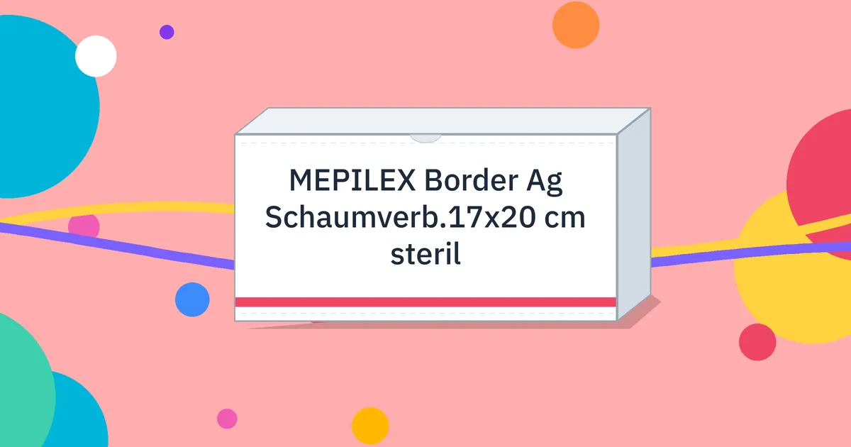 Symbolbild: Packung mit der Aufschrift MEPILEX Border Ag Schaumverb.17x20 cm steril (PZN 01432291) – Verfügbarkeit und Bezug in Apotheken in Frankfurt am Main