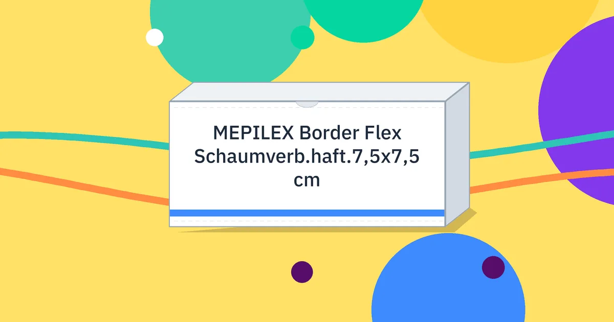 Symbolbild: Packung mit der Aufschrift MEPILEX Border Flex Schaumverb.haft.7,5x7,5 cm (PZN 19763410) – Verfügbarkeit und Bezug in Apotheken in Frankfurt am Main
