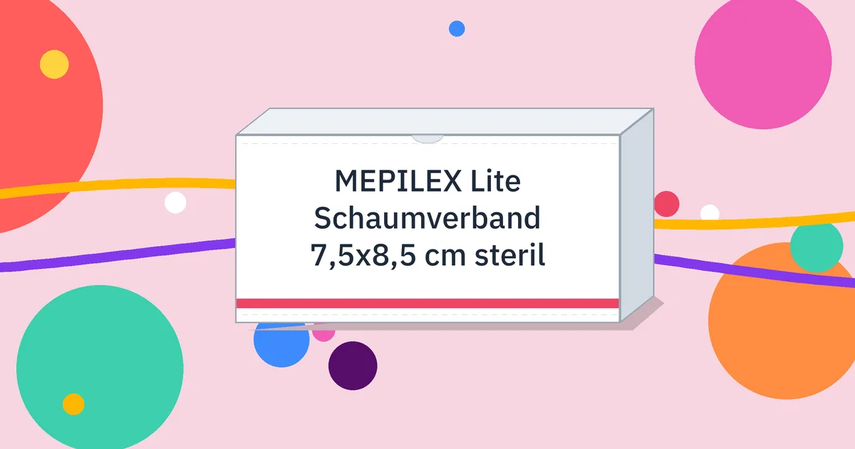 Symbolbild: Packung mit der Aufschrift MEPILEX Lite Schaumverband 7,5x8,5 cm steril (PZN 10112906) – Verfügbarkeit und Bezug in Apotheken in Frankfurt am Main