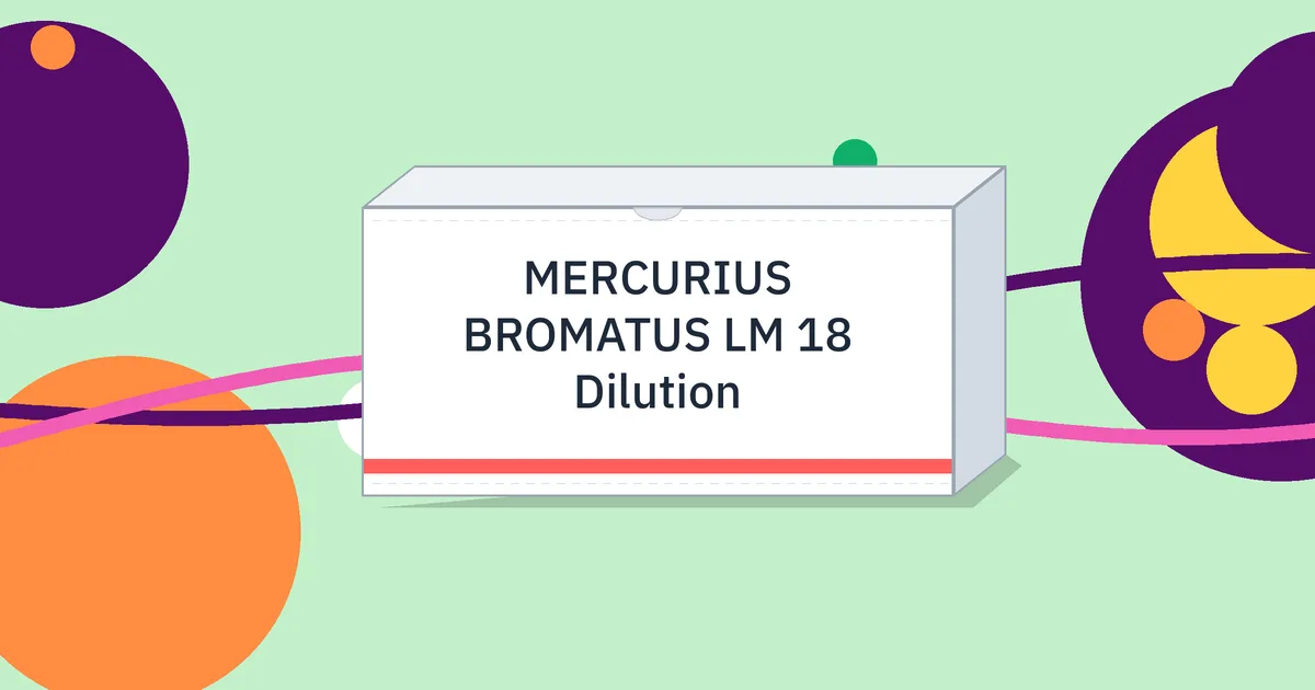 Symbolbild: Packung mit der Aufschrift MERCURIUS BROMATUS LM 18 Dilution (PZN 12949100) – Verfügbarkeit und Bezug in Apotheken in Frankfurt am Main