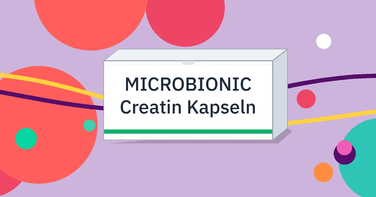 Symbolbild: Packung mit der Aufschrift MICROBIONIC Creatin Kapseln (PZN 18834131) – Verfügbarkeit und Bezug in Apotheken in Frankfurt am Main