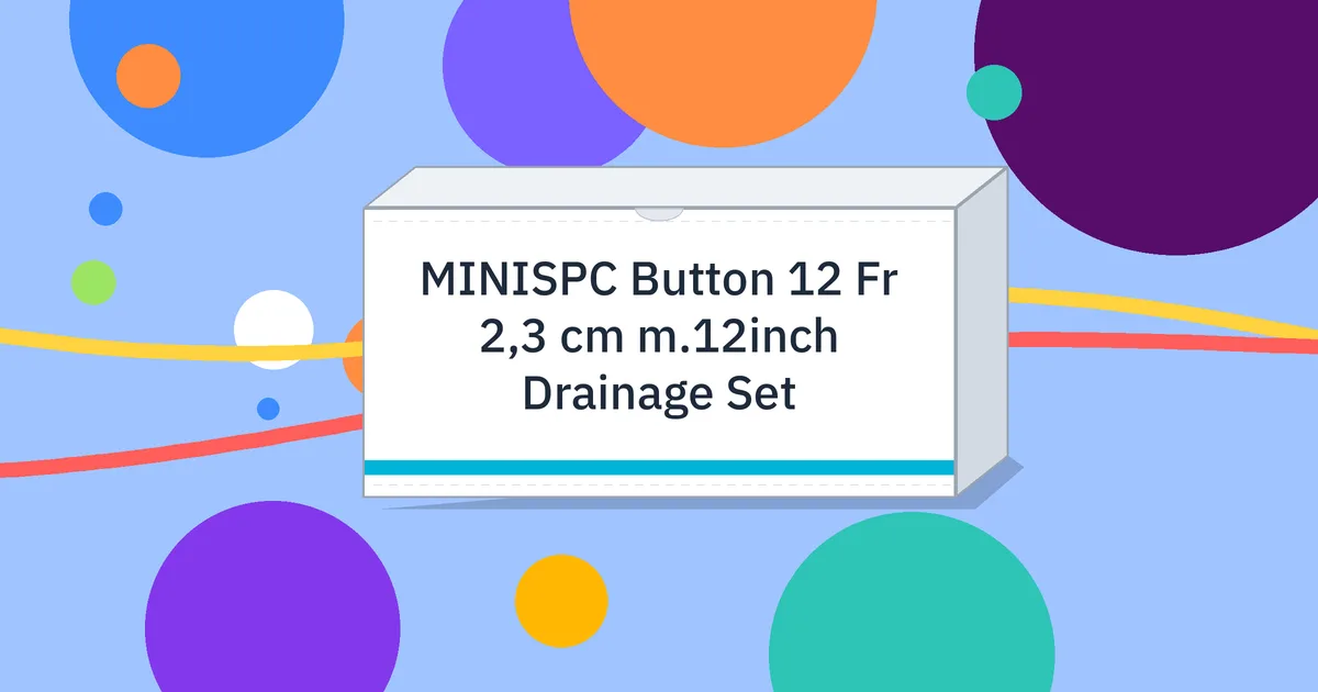 Symbolbild: Packung mit der Aufschrift MINISPC Button 12 Fr 2,3 cm m.12inch Drainage Set (PZN 20820461) – Verfügbarkeit und Bezug in Apotheken in Frankfurt am Main