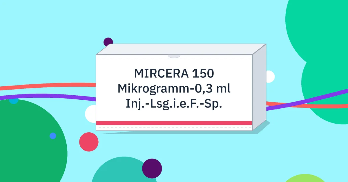 Symbolbild: Packung mit der Aufschrift MIRCERA 150 Mikrogramm-0,3 ml Inj.-Lsg.i.e.F.-Sp. (PZN 11653685) – Verfügbarkeit und Bezug in Apotheken in Frankfurt am Main