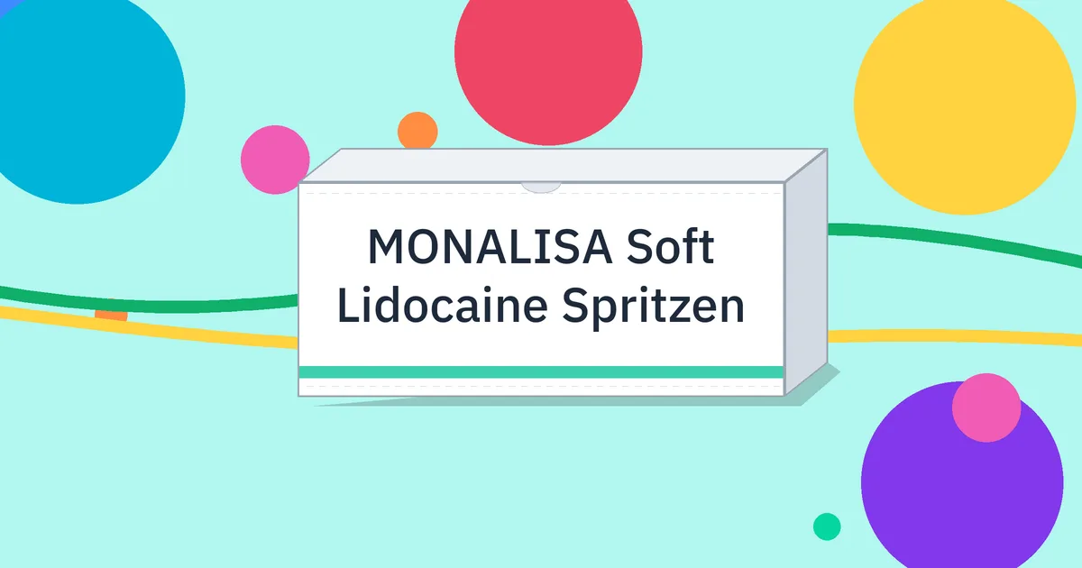 Symbolbild: Packung mit der Aufschrift MONALISA Soft Lidocaine Spritzen (PZN 18448706) – Verfügbarkeit und Bezug in Apotheken in Frankfurt am Main