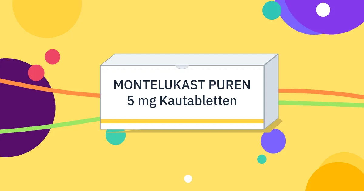 Symbolbild: Packung mit der Aufschrift MONTELUKAST PUREN 5 mg Kautabletten (PZN 11356504) – Verfügbarkeit und Bezug in Apotheken in Frankfurt am Main