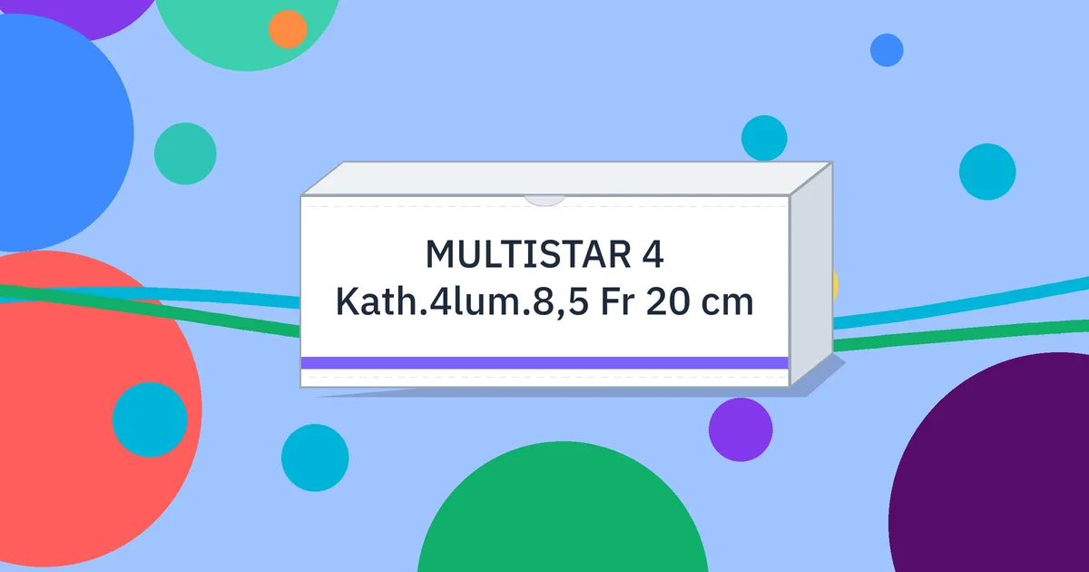 Symbolbild: Packung mit der Aufschrift MULTISTAR 4 Kath.4lum.8,5 Fr 20 cm (PZN 09446039) – Verfügbarkeit und Bezug in Apotheken in Frankfurt am Main
