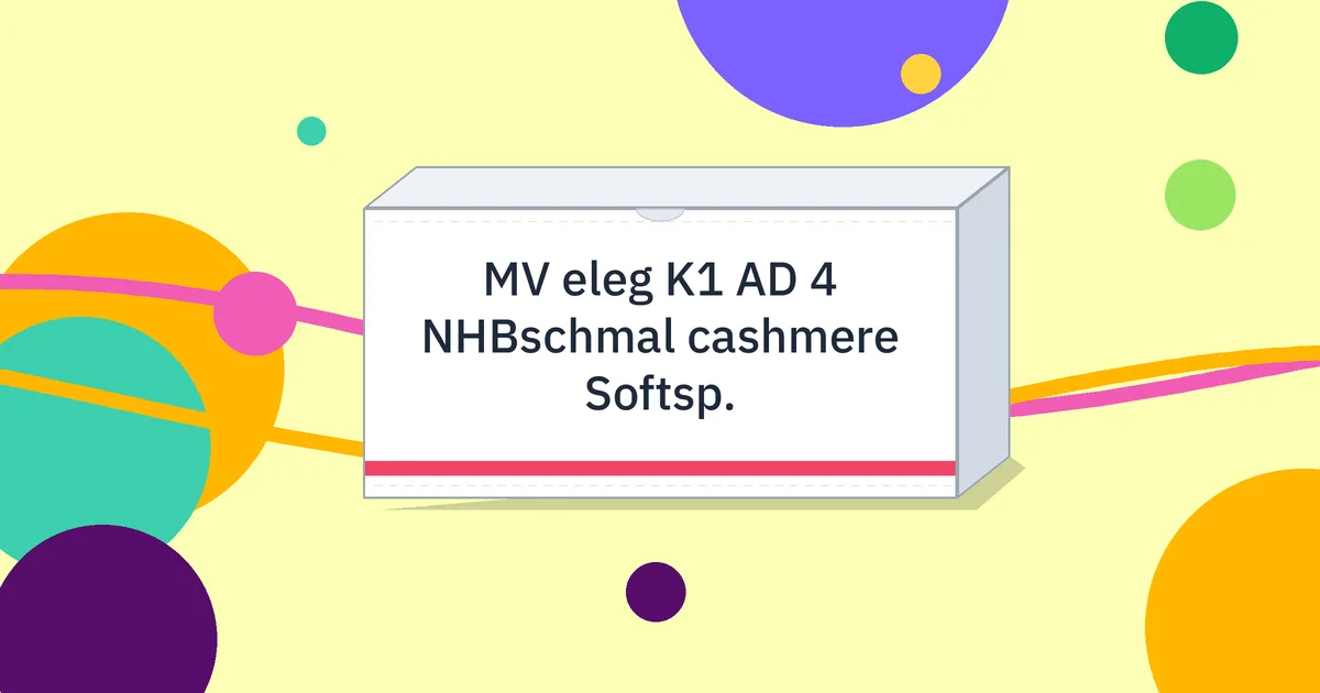 Symbolbild: Packung mit der Aufschrift MV eleg K1 AD 4 NHBschmal cashmere Softsp. (PZN 15673199) – Verfügbarkeit und Bezug in Apotheken in Frankfurt am Main