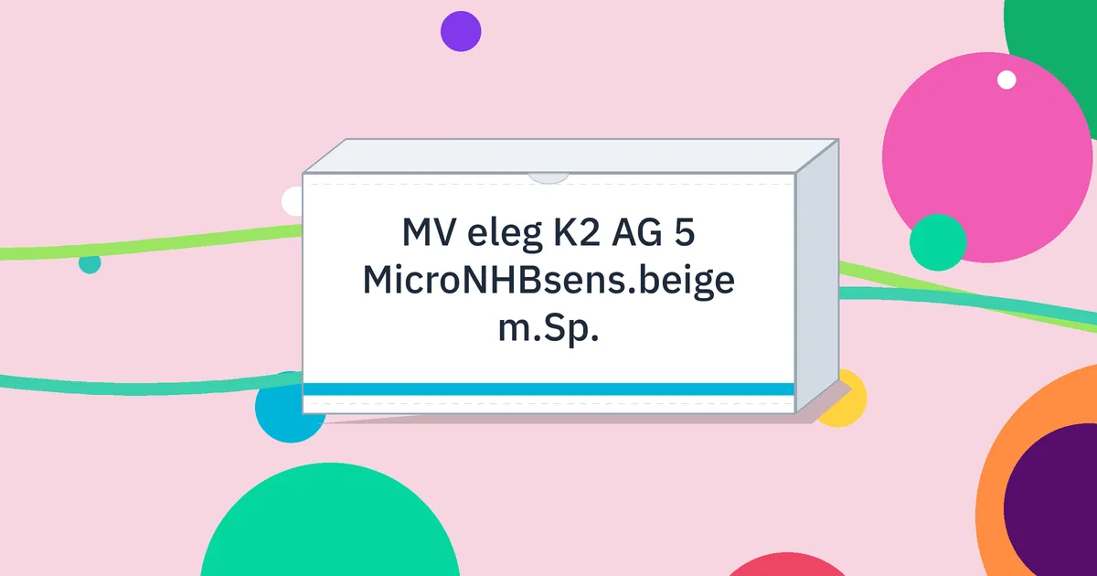Symbolbild: Packung mit der Aufschrift MV eleg K2 AG 5 MicroNHBsens.beige m.Sp. (PZN 15724382) – Verfügbarkeit und Bezug in Apotheken in Frankfurt am Main