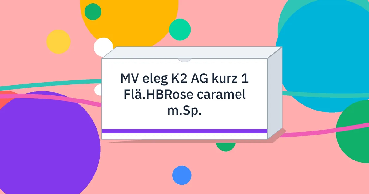 Symbolbild: Packung mit der Aufschrift MV eleg K2 AG kurz 1 Flä.HBRose caramel m.Sp. (PZN 15704741) – Verfügbarkeit und Bezug in Apotheken in Frankfurt am Main