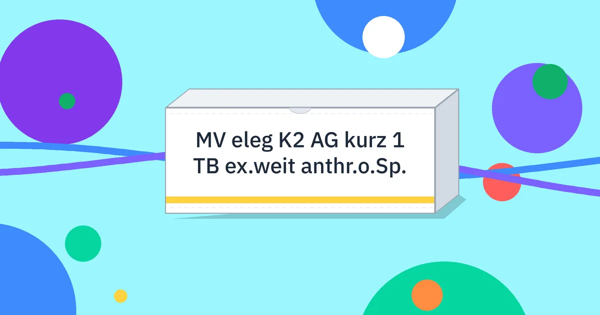 Symbolbild: Packung mit der Aufschrift MV eleg K2 AG kurz 1 TB ex.weit anthr.o.Sp. (PZN 09879815) – Verfügbarkeit und Bezug in Apotheken in Frankfurt am Main