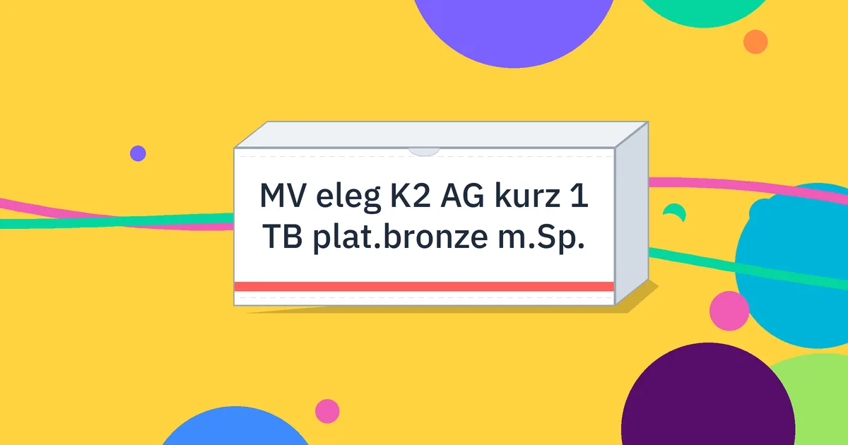 Symbolbild: Packung mit der Aufschrift MV eleg K2 AG kurz 1 TB plat.bronze m.Sp. (PZN 14715748) – Verfügbarkeit und Bezug in Apotheken in Frankfurt am Main